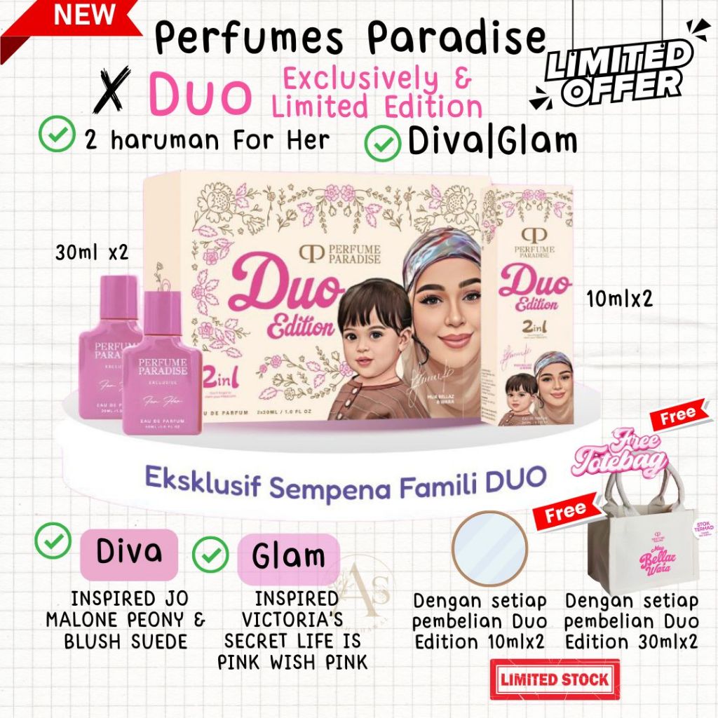 Perfume Paradise Duo Edition Perfume Paradise Bella + Free Gift Wara ...
