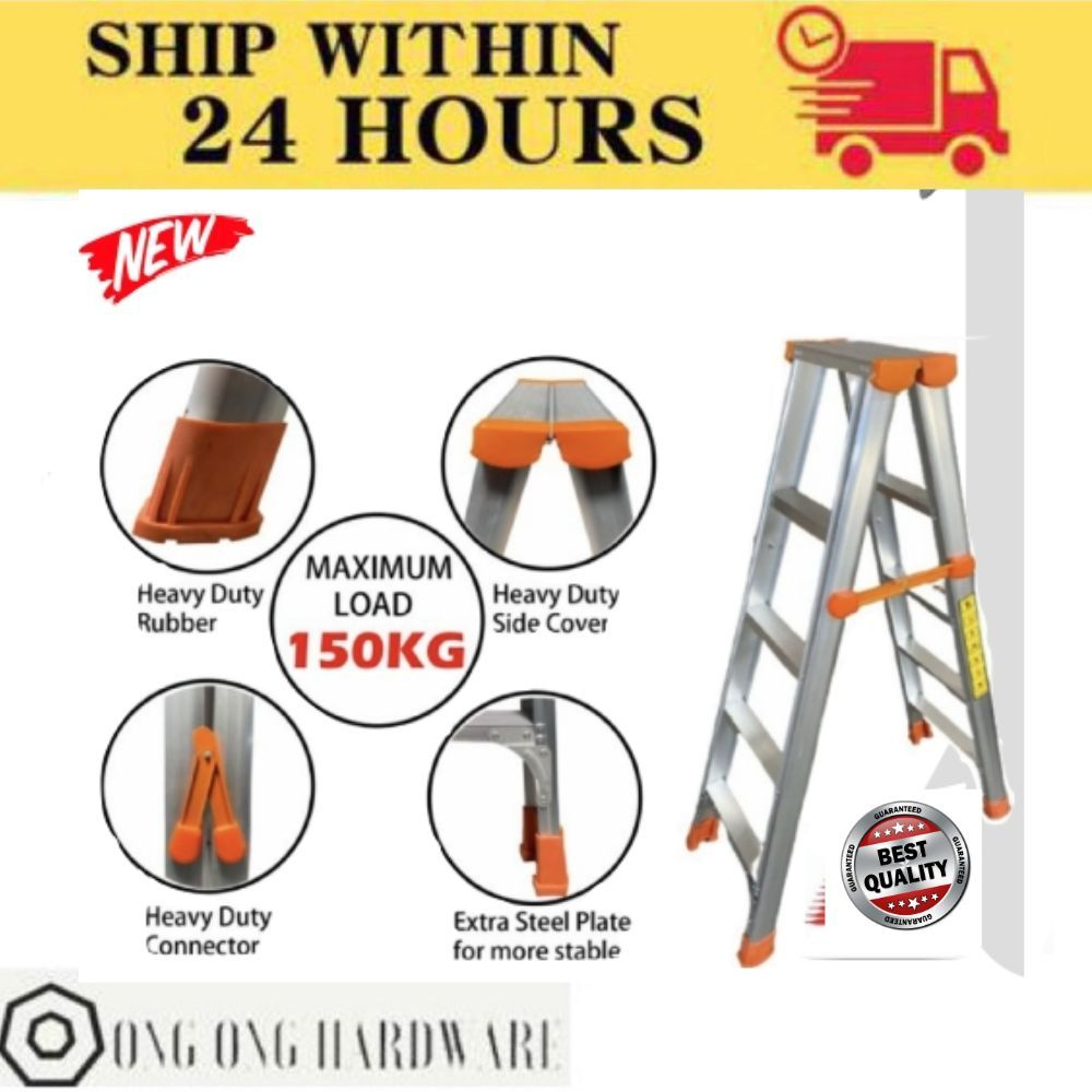 Heavy Duty Aluminium Double Sided Ladder 150kg | Shopee Malaysia