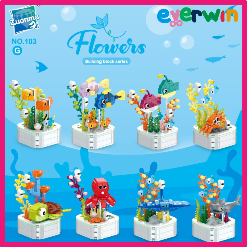【EWW】Marine Series Building Blocks Toys For Kids Sea Creatures Ocean ...
