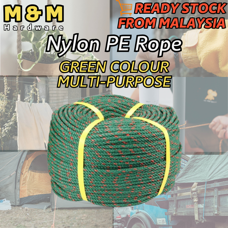 3mm - 10mm Nylon Rope Green Polyethylene Rope PE Rope Tali Hijau ...