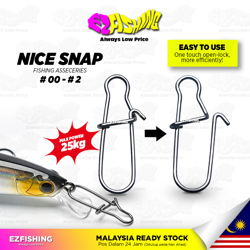 EZF Nice Snap Stainless Steel Duo Lock Snap Ultralight Jigging Haruan ...