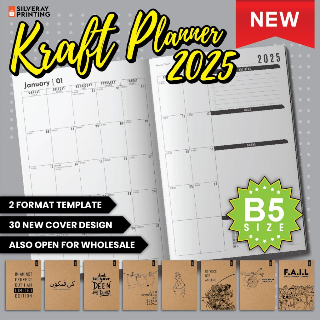 Craft Card Planner Booklet 2025 | B5 SIZE | Kraft Card Cover Planner ...