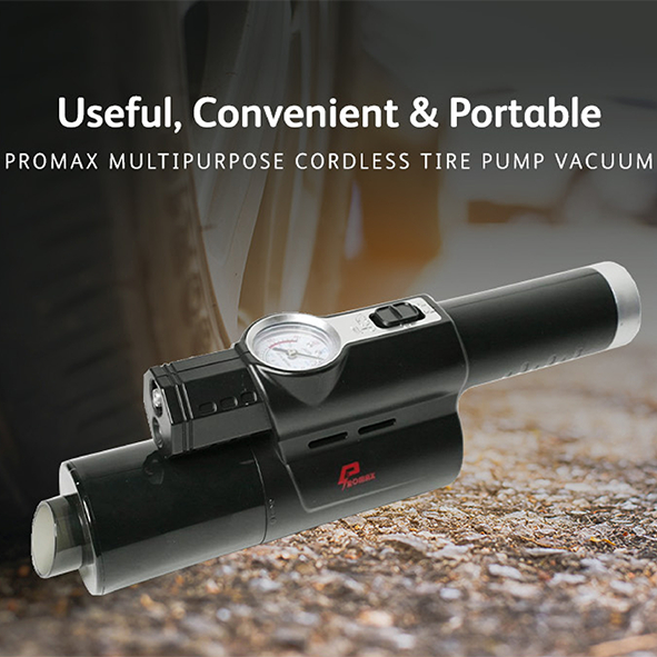 4 in 1 Multifunction Car Vacuum Tire Inflator Check Pressure with LED ...