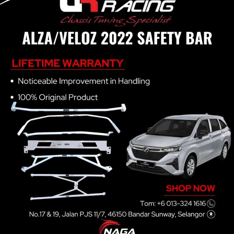 ULTRA RACING SAFETY BAR PERODUA ALZA/TOYOTA VELOZ 2022+ STAGE 1 FRONT ...