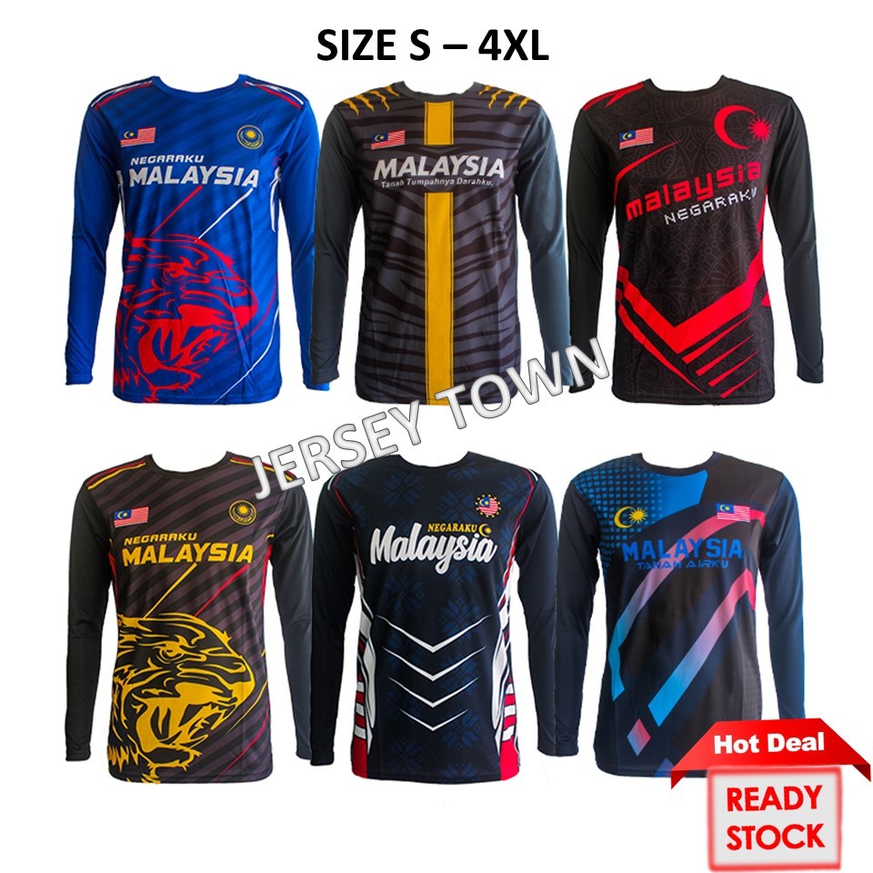 (JERSEY TOWN) MEN / WOMEN UNISEX JERSEY T-SHIRT MALAYSIA LONG SLEEVES ...