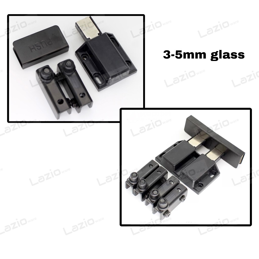 Black 3-5mm Glass Hi-Fi Hinge Magnetic Cabinet Glass Door Pivot Magnet ...