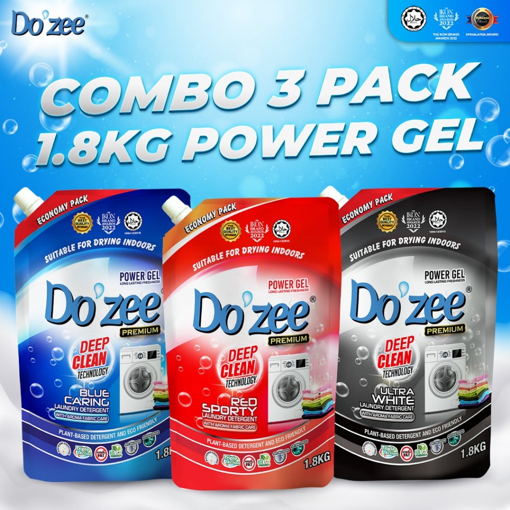 [RANDOM 3 PACKS] DO'ZEE POWER GEL LIQUID DETERGENT 1.8KG 5IN1 | Shopee ...