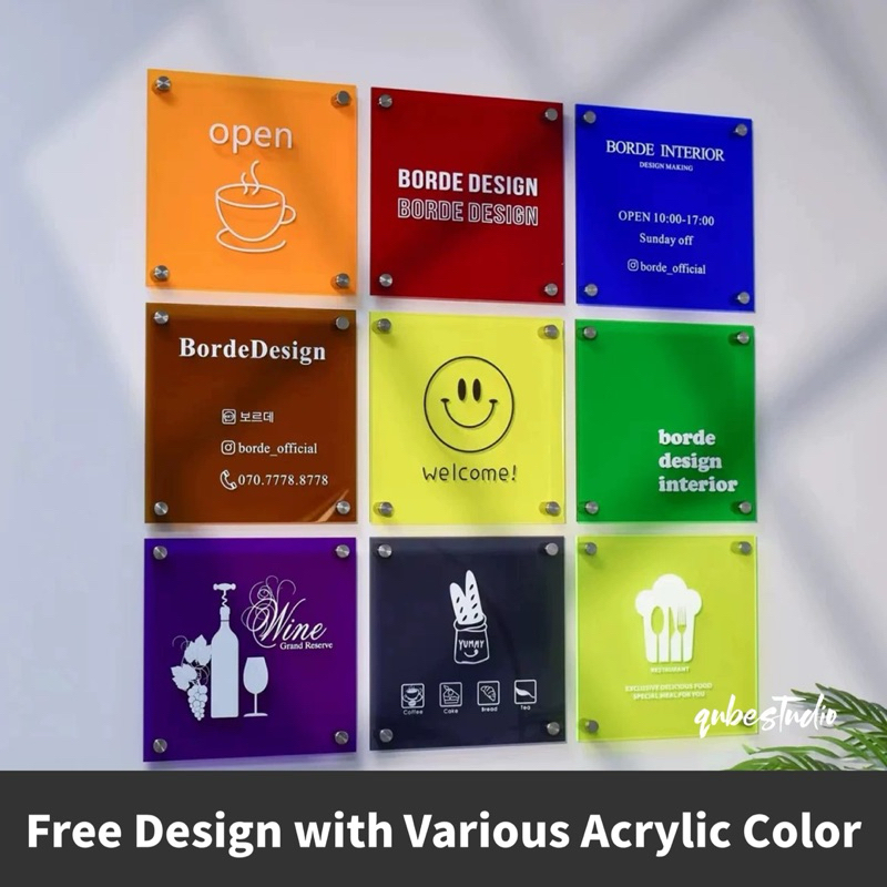 Acrylic Signage Custom Office Sign Small Custom Signboard Display Plate ...