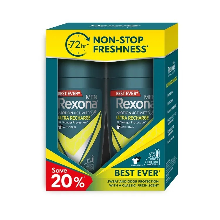 Rexona Men Roll On Deodorant Twinpack Ultra Recharge Anti-Stain (2 x 45ml) | Shopee Malaysia