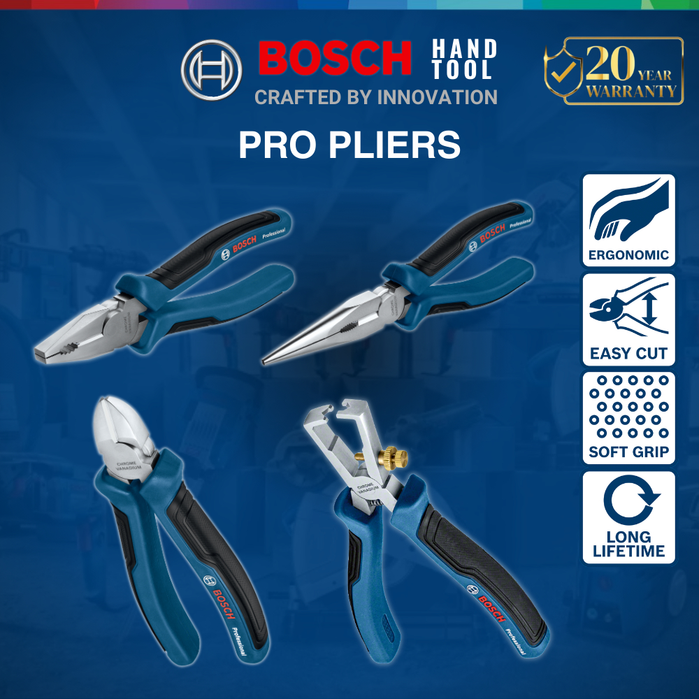 Bosch Exclusive Hand Tools Pliers Diagonal Cutter, Universal Plier ...