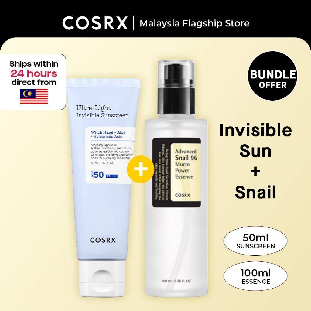 COSRX Invisible Sun + Snail [Ultralight Invisible Sunscreen + Advanced ...