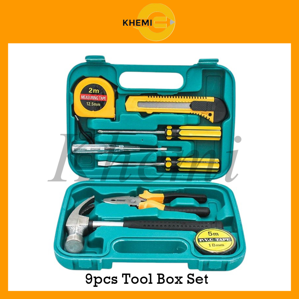 Khemi 9PCS Tool Box Set. 9in1 Handy Tool Box with Screwdriver , Spanner ...
