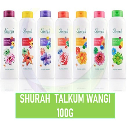 ( CLEAR STOCK) SHURAH TALKUM WANGI 100G EXP 01/2025 | Shopee Malaysia