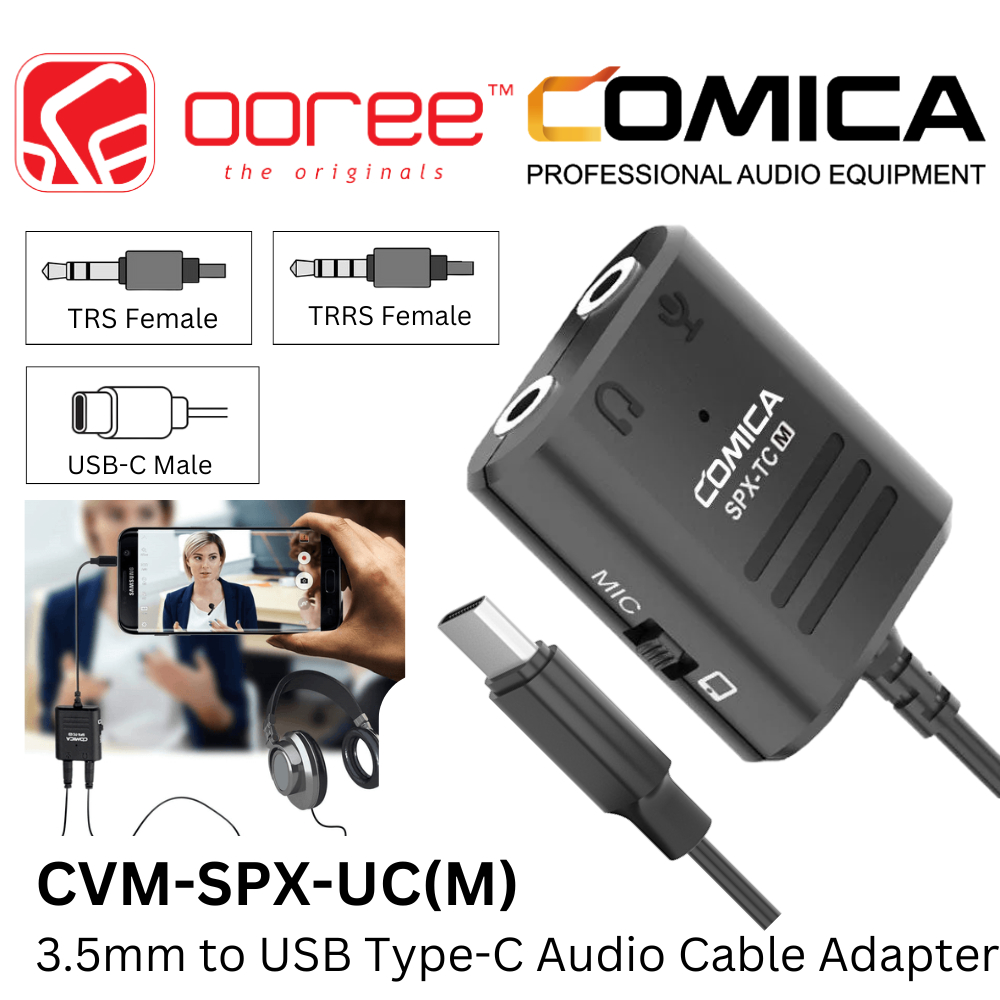 COMICA AUDIO CVM-SPX-UC(M) MULTIFUNCTIONAL 3.5MM (TRS AND TRRS 3.5MM MICS) TO USB TYPE-C AUDIO ...