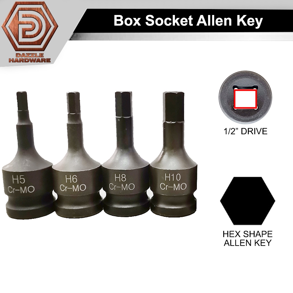 Box allen key 1/2" Dr 60mm long Hex head box socket allen key box ...