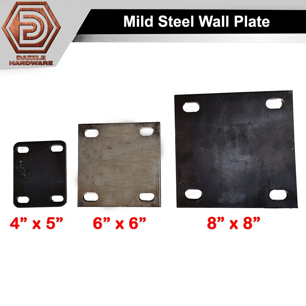Mild steel wall plate hollow pipe base wall plug plate tapak besi tiang ...