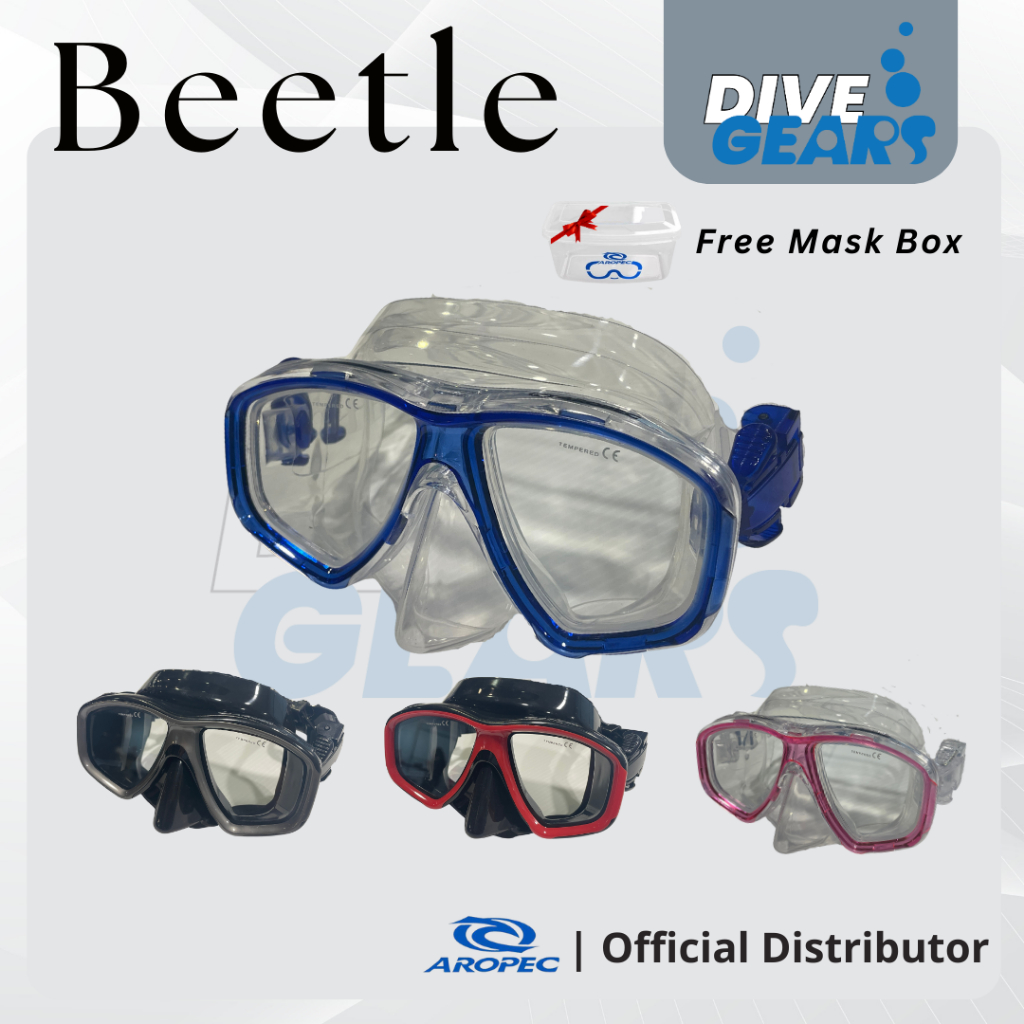 Aropec Beetle Mask Dual Lens Mask with Free Mask Box Scuba Diving ...