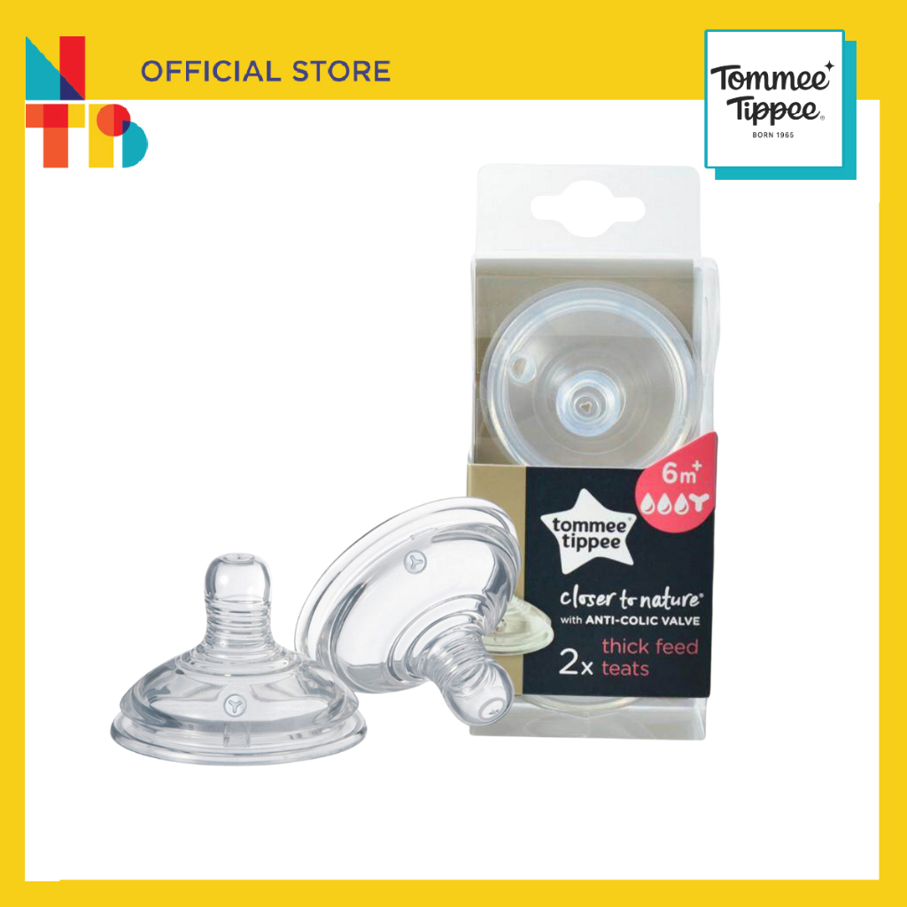 Tommee Tippee Closer To Nature Teat Thick Feed/ Y Flow - 2 Packs ...