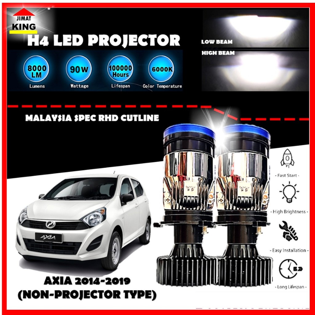 Perodua AXIA 2014-2019 AXIA LED Headlight Lampu LED Kereta Car LED Mini ...