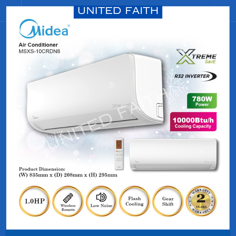 Midea AirCond Wall Mounted Xtreme Save Inverter R32 MSXS Series MSXS ...