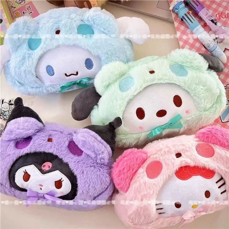 Cartoon Plushie Pencil Case Large Capacity Box Pen Multifunction ...