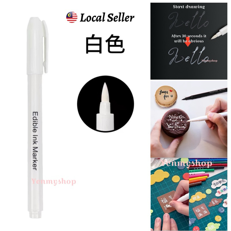 Pen White Colors Edible Markers Halal for Cookie Decorating Coloring ...