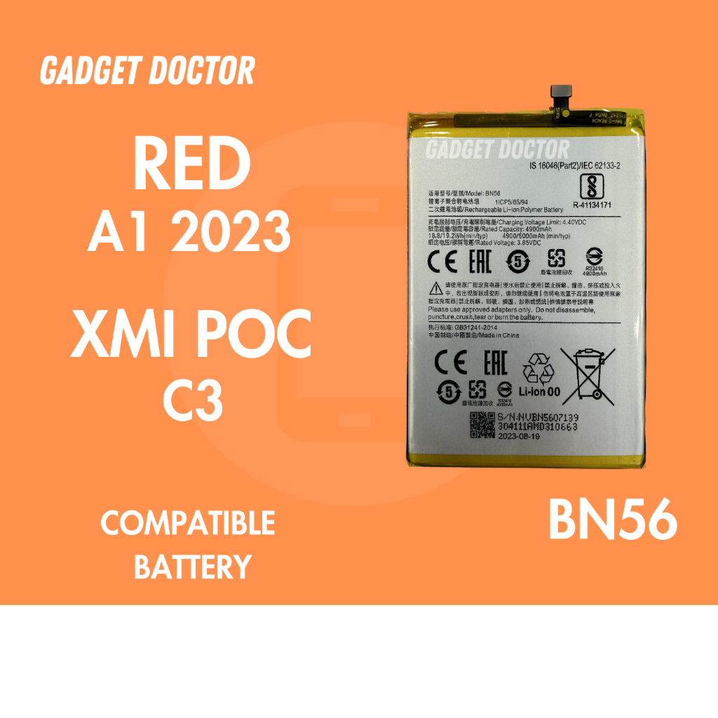 BATTERY FOR RED A1 2023 / A2 / A2 PLUS / A3 / GO / S2 {READY STOCK ...