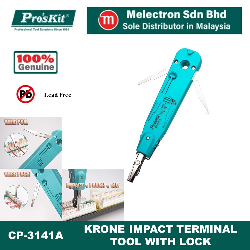 Pro'sKit CP-3141A Krone Impact Terminal Tool with Lock | Shopee Malaysia
