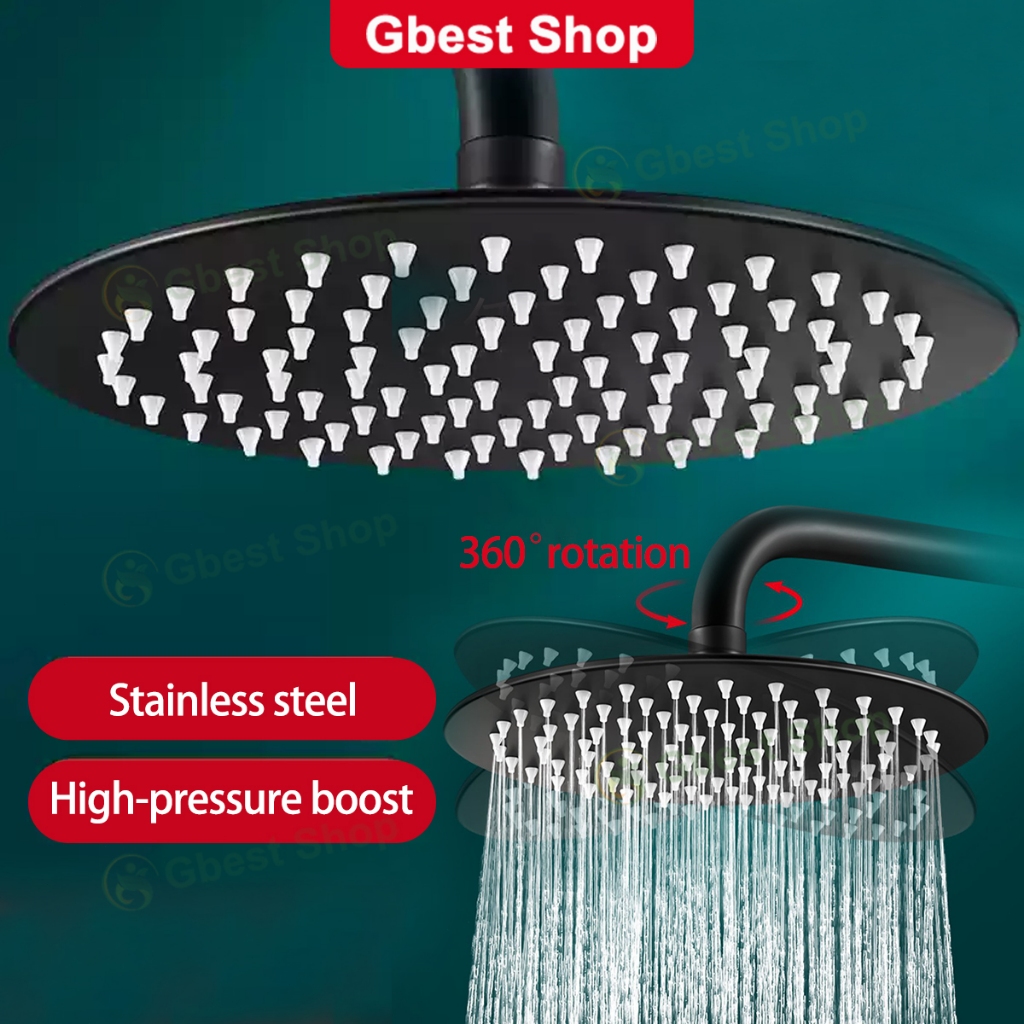 360 degree Stainless Steel Rainfall Shower Head high pressure Shower ...