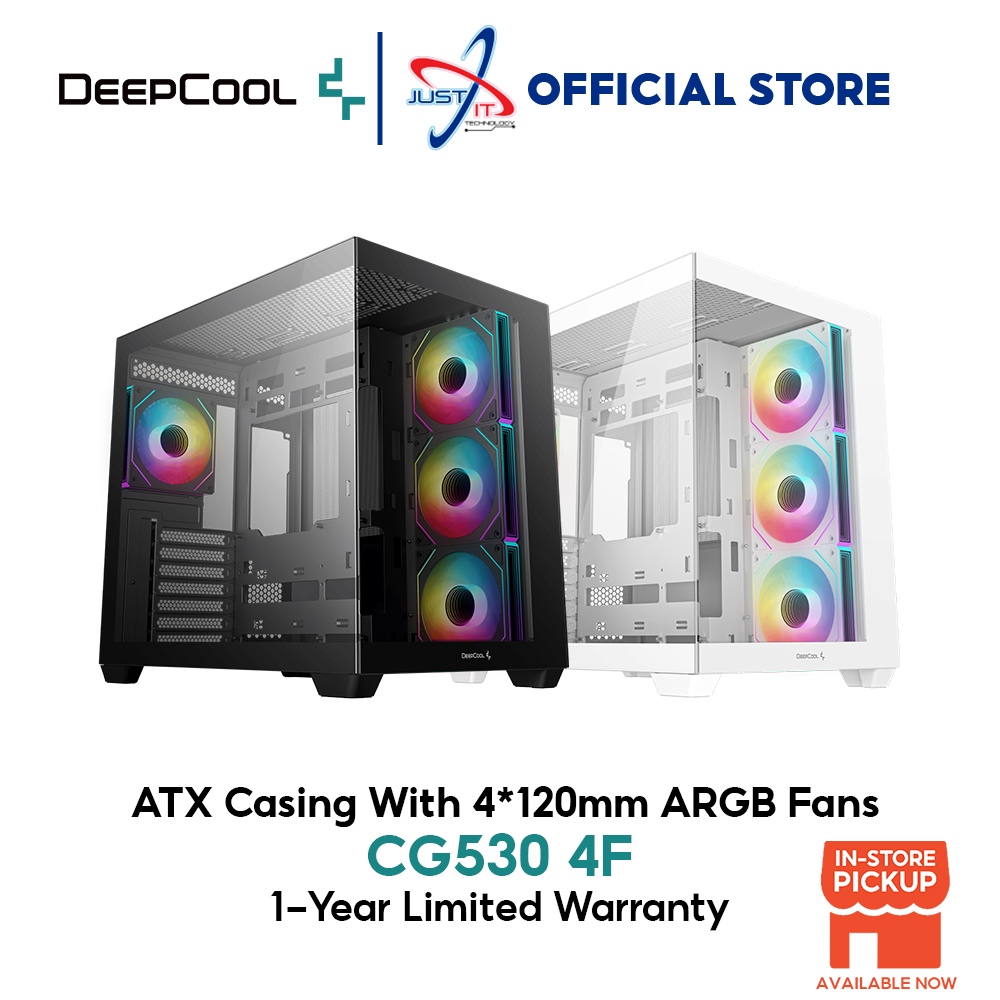 DEEPCOOL CG530 4F ATX CASING / CASE WITH 4*120mm ARGB FANS - BLACK ...