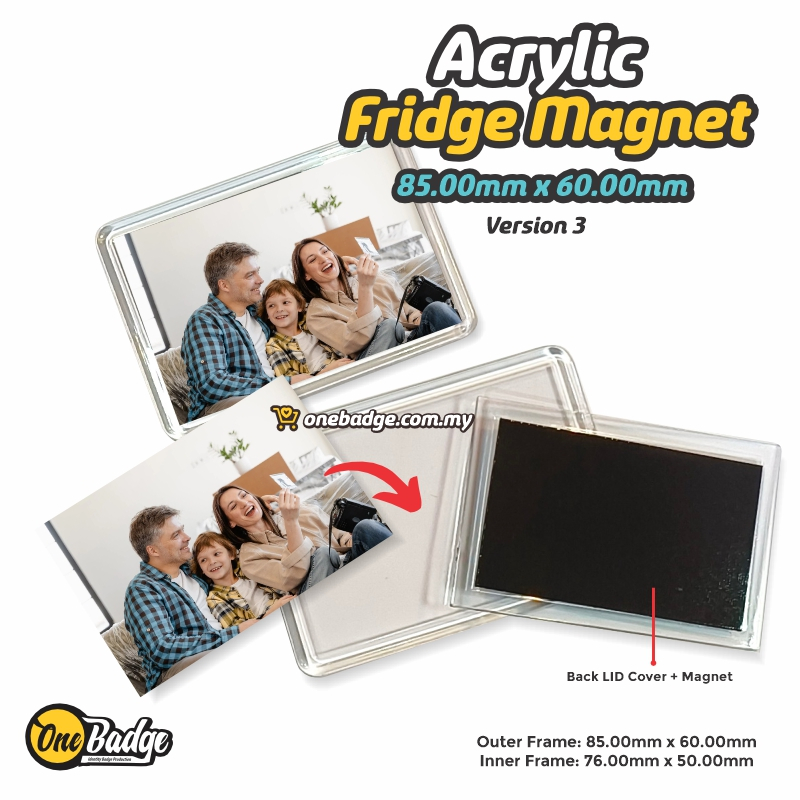Rectangle Acrylic Fridge Magnet Material V3- 85mm x 60mm | Reusable ...