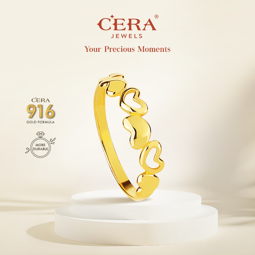 CERA 916 Gold Emas Bubble Love Ring Cincin GR9046-W | Shopee Malaysia