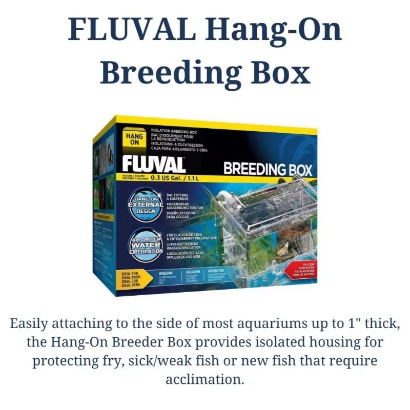 FLUVAL Hang-On Breeding Box 0.3 US Gal / 1.1L (For Aquarium) | Shopee ...