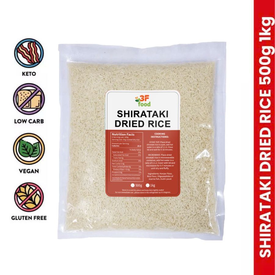 1kg Dry / Dried Shirataki Rice Konjac Keto/Low Carb Approved / skinny ...