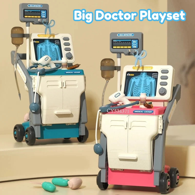 Kids Doctor Pretend Toy Set Trolley Toys Doctor Set Toys Children ...