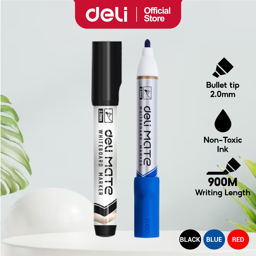 Deli MATE Whiteboard Marker Pen Papan Tulis Maker Papan Putih Alat ...