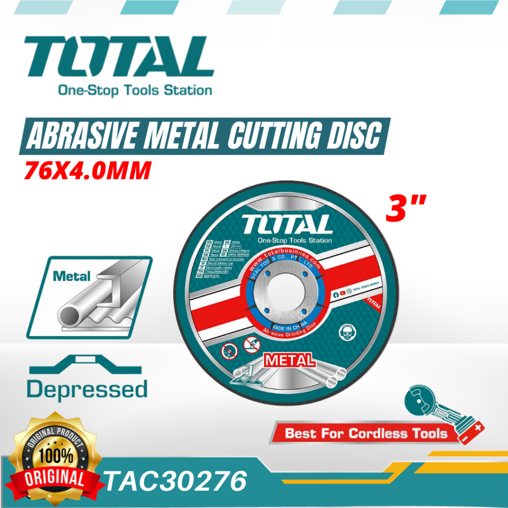 TOTAL TAC30276 Abrasive Metal Grinding Disc 76X4.0MM (3") | Shopee Malaysia