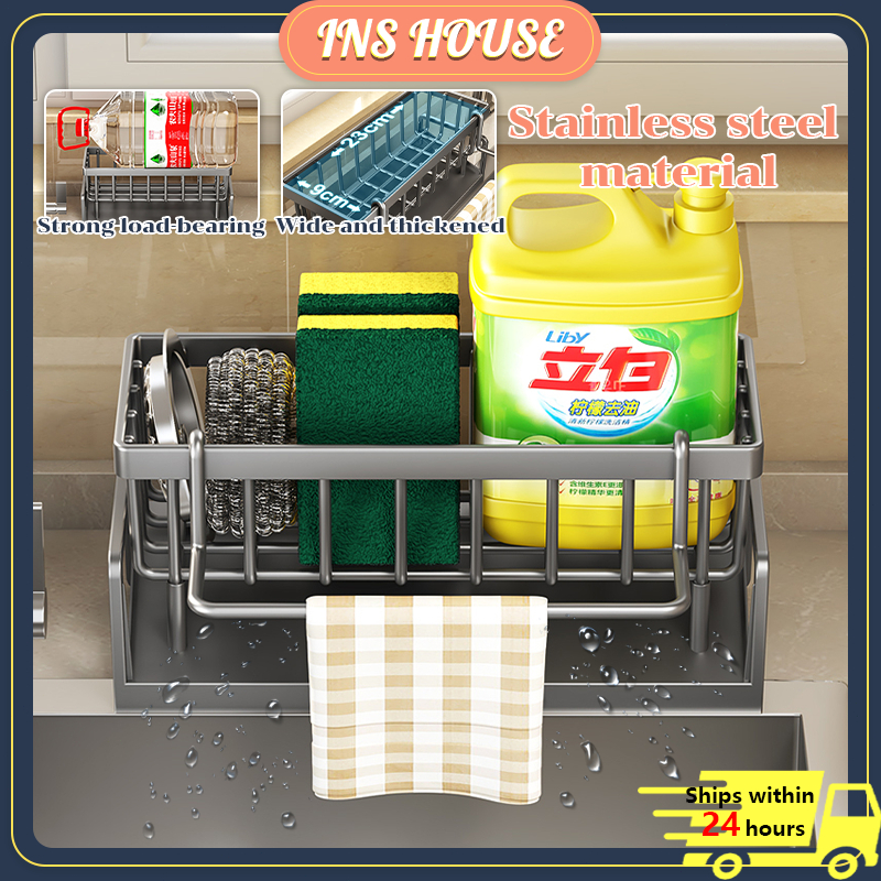 Kitchen countertop storage rack Sponge holder Sink Drainer Rack ...