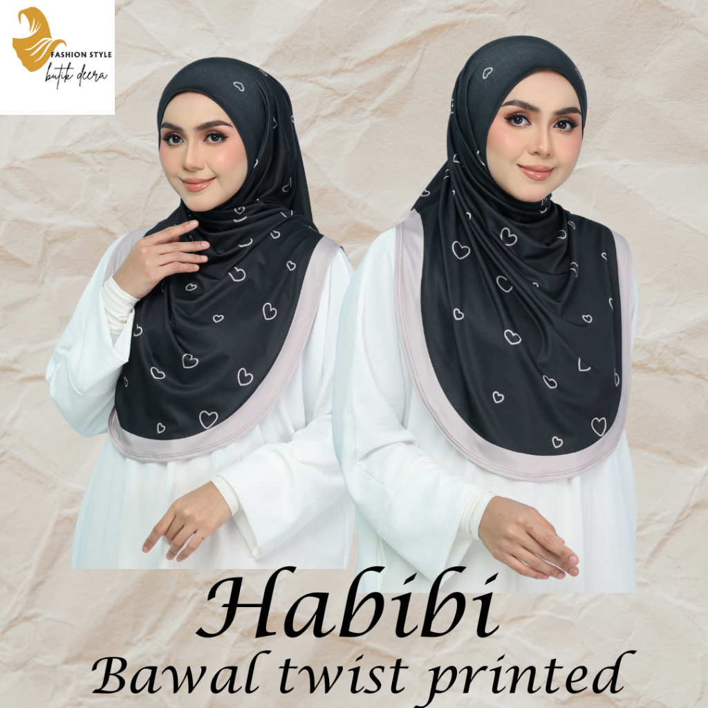 BAWAL TWIST INSTANT HABIBI MOSCREPE DUAL MOSCREPE IRONLESS HIJAB, | Shopee Malaysia