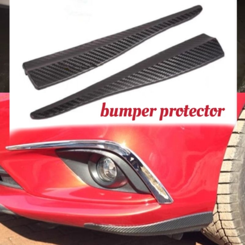 Bumper Lip Protector 3D Carbon Front Rear Bumper Rubber Strip Lip Guard ...