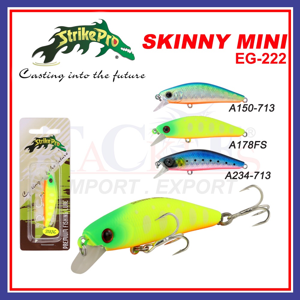 (4.7g/5.0cm) Strike Pro Skinny Mini EG-222 Fishing Lure Casting Fishing ...