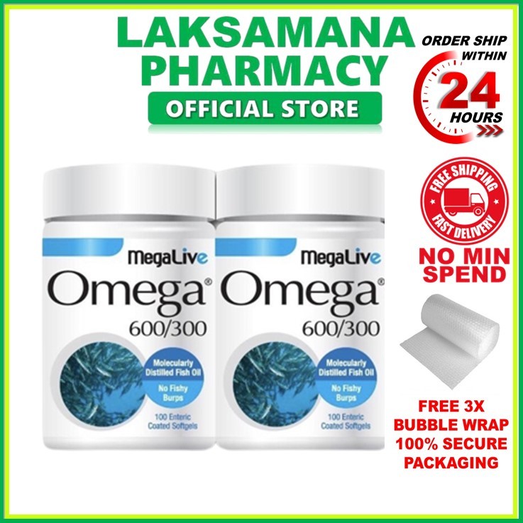 [EXP: 2028] MEGALIVE Omega 600/300 Fish Oil (100's/2X100's) | Shopee ...