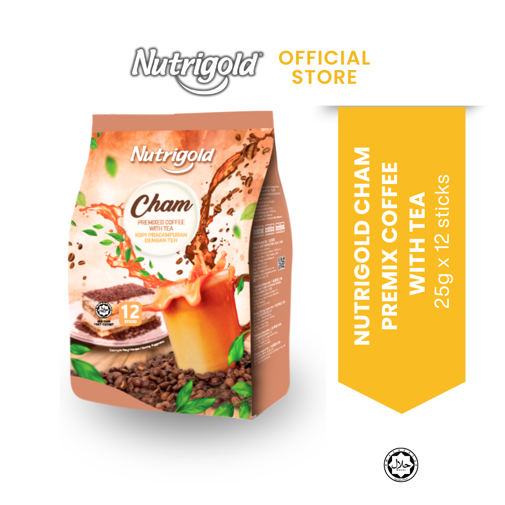 Nutrigold Cham Premixed Coffee with Tea (30g x 12 sticks) | Shopee Malaysia