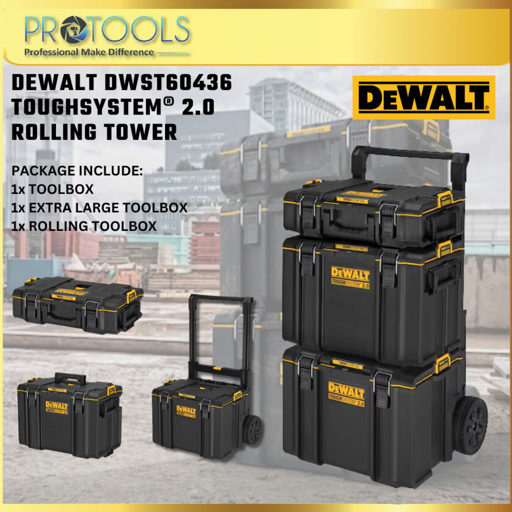 DEWALT DWST60436 TOUGHSYSTEM® 2.0 ROLLING TOWER TROLLEY TOOL BOXES SET ...