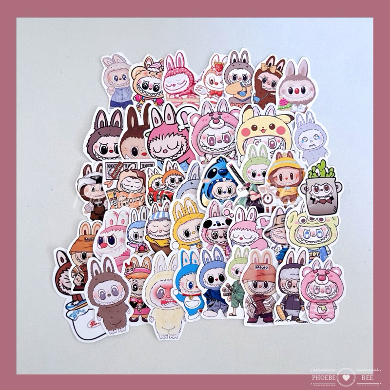 Labubu Sticker Set (40pcs/packet) waterproof sticker for Waterbottle ...