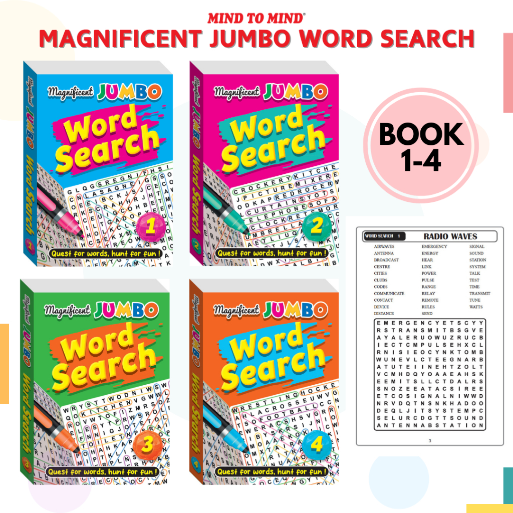 Magnificent Jumbo Word Search Book 1 -4 | Shopee Malaysia