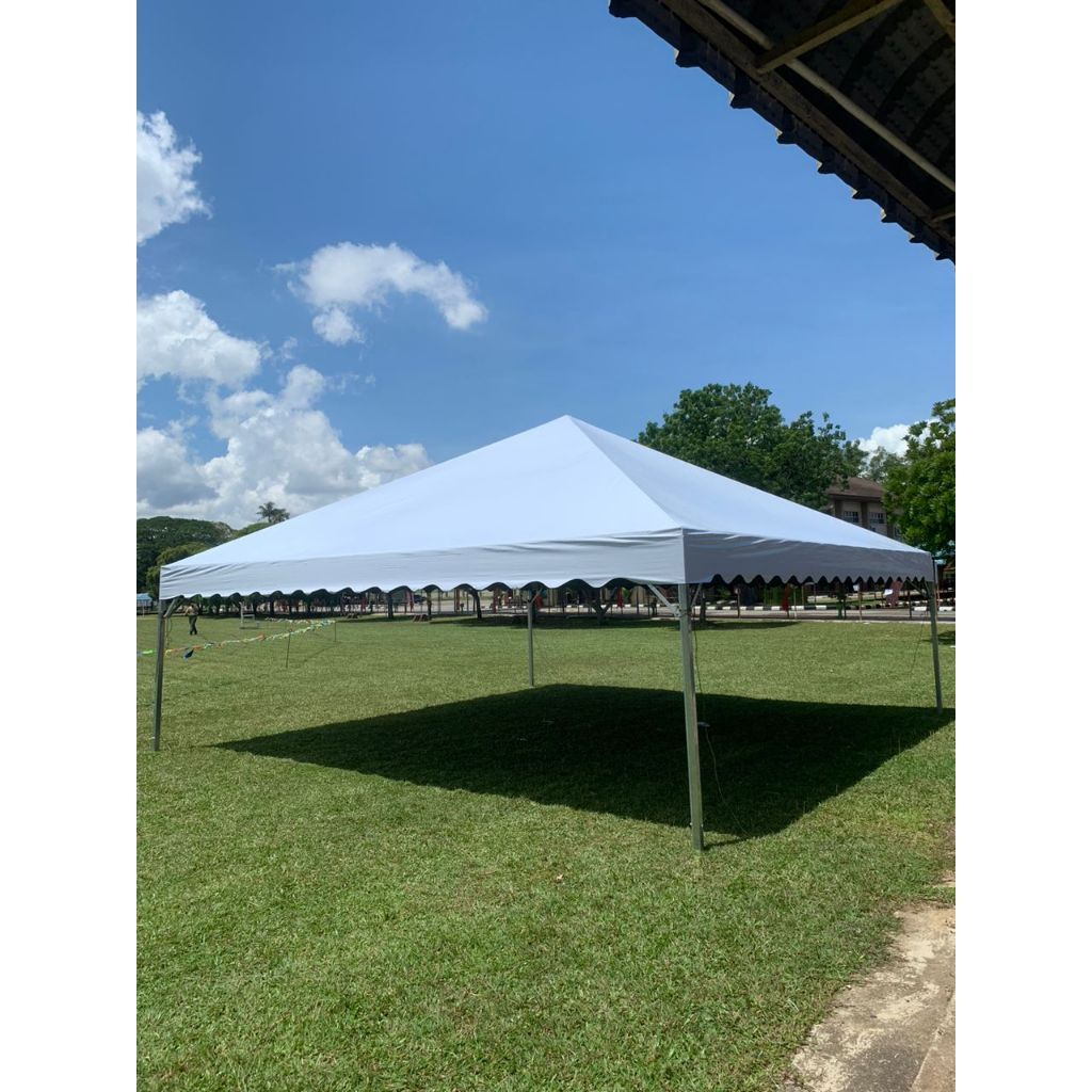 FULL SET KHEMAH PIRAMID HALFMOON ARABIAN SILVER PUTIH 20 KAKI X 20 KAKI ...