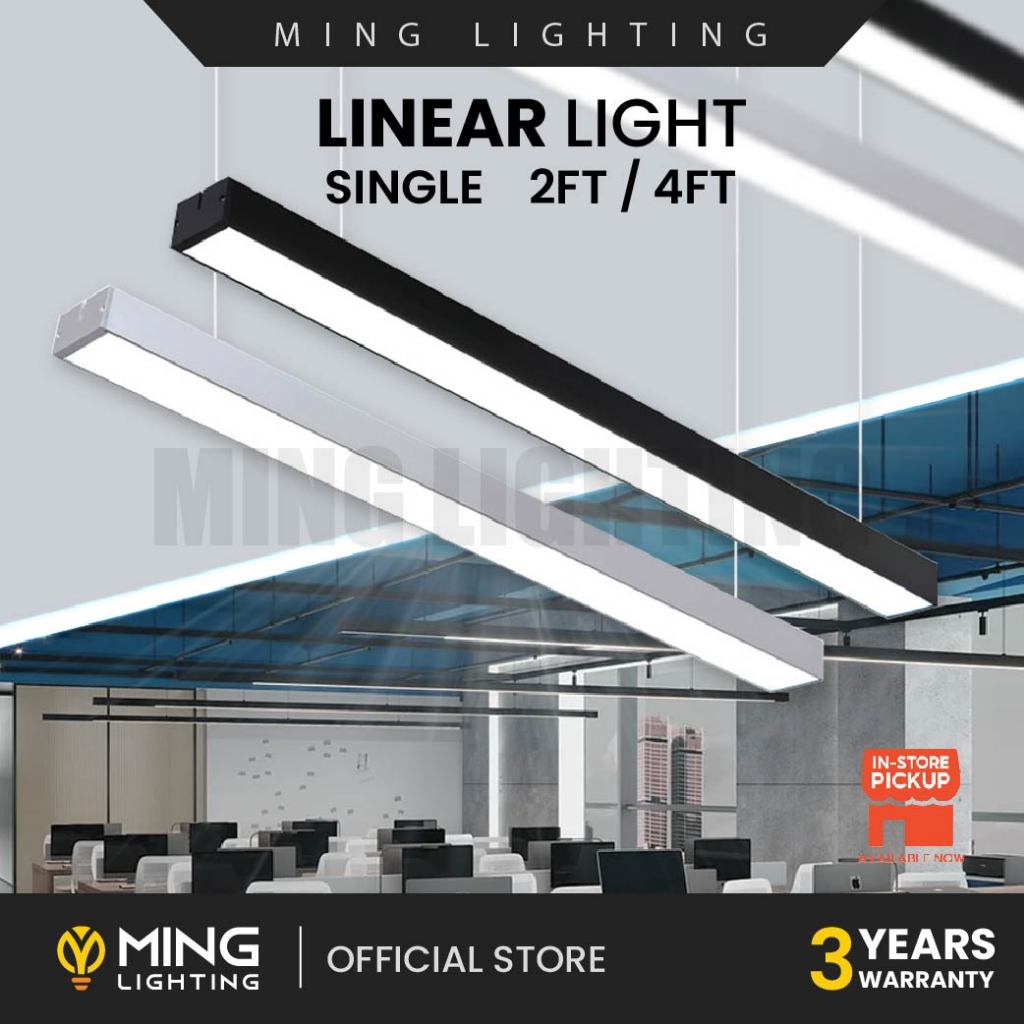 LED T8 Linear Light 4FT 2FT Single Casing Kalimantang Tube Fitting Ceiling Wall Lighting Office ...