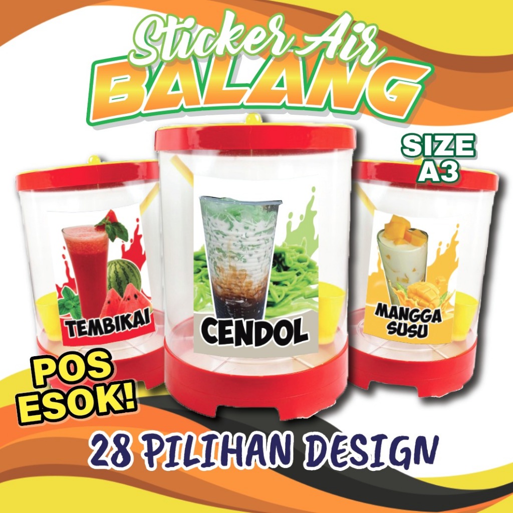 🔥 MURAH 🔥 STICKER AIR BALANG SAIZ A3 | AIR BALANG PASAR MALAM | Shopee ...