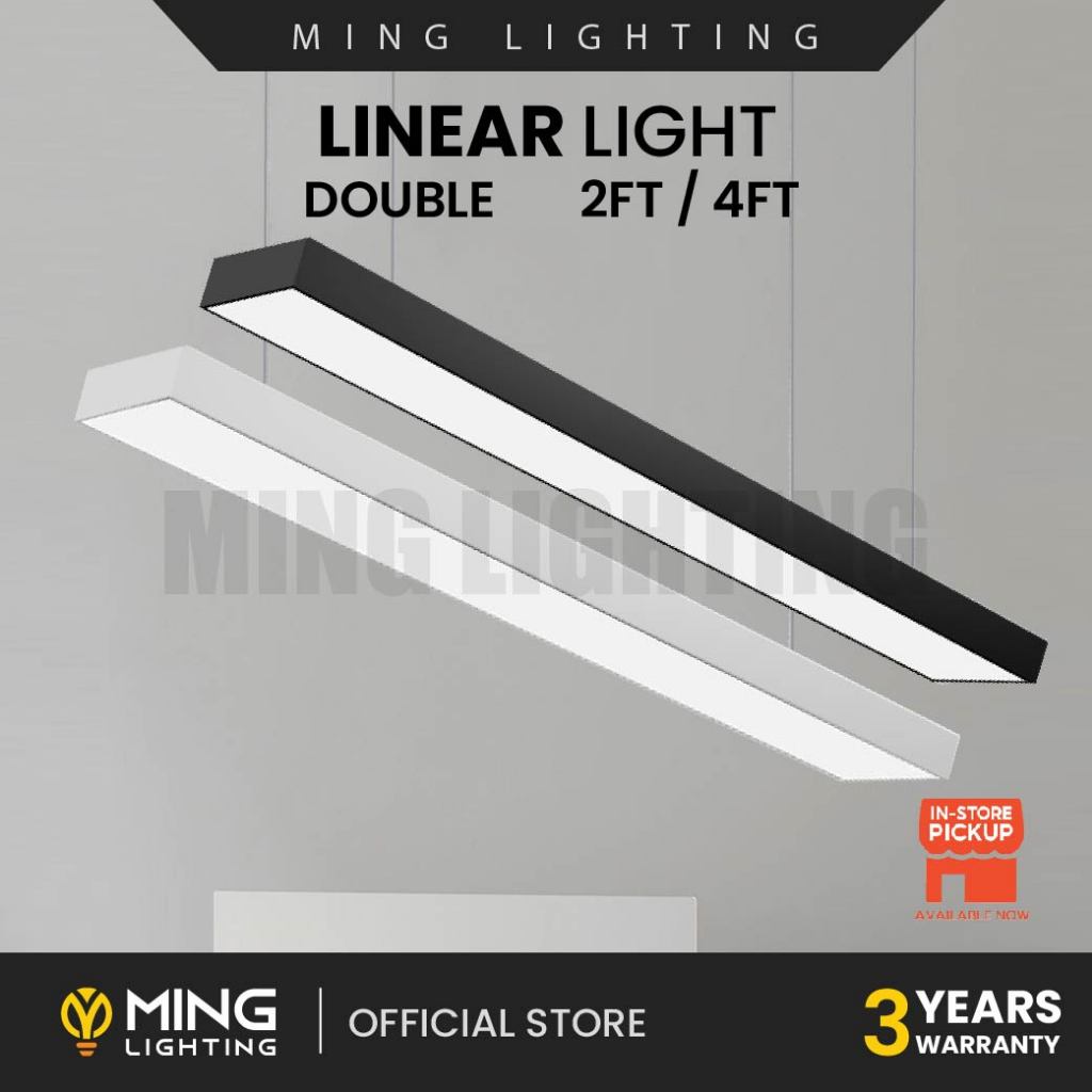 LED T8 Linear Light 4FT 2FT Double Casing Kalimantang Tube Fitting Ceiling Wall Lighting Office ...